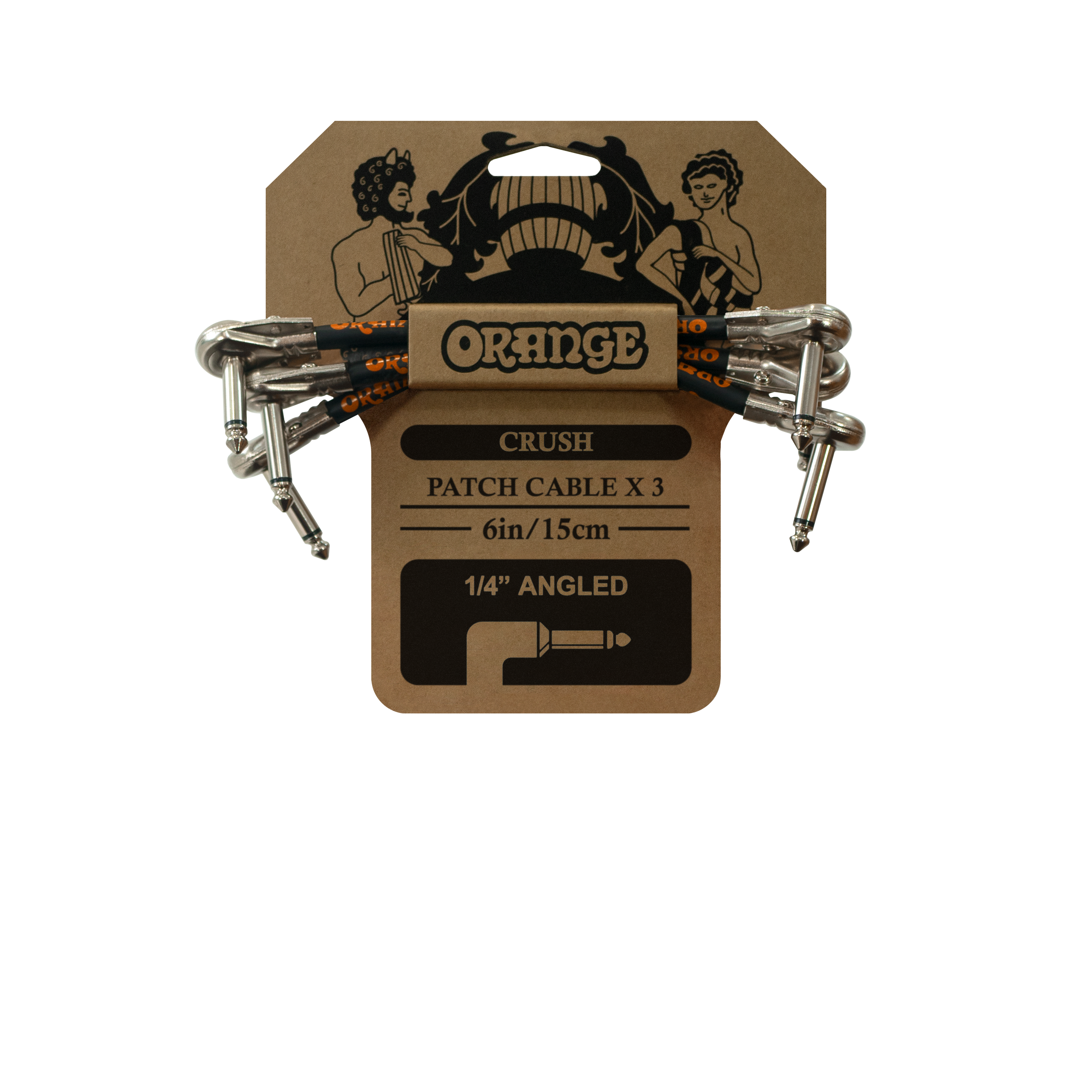 6inch Patch Lead x 3 Angled Cable – Orange Music Electronic Co Ltd